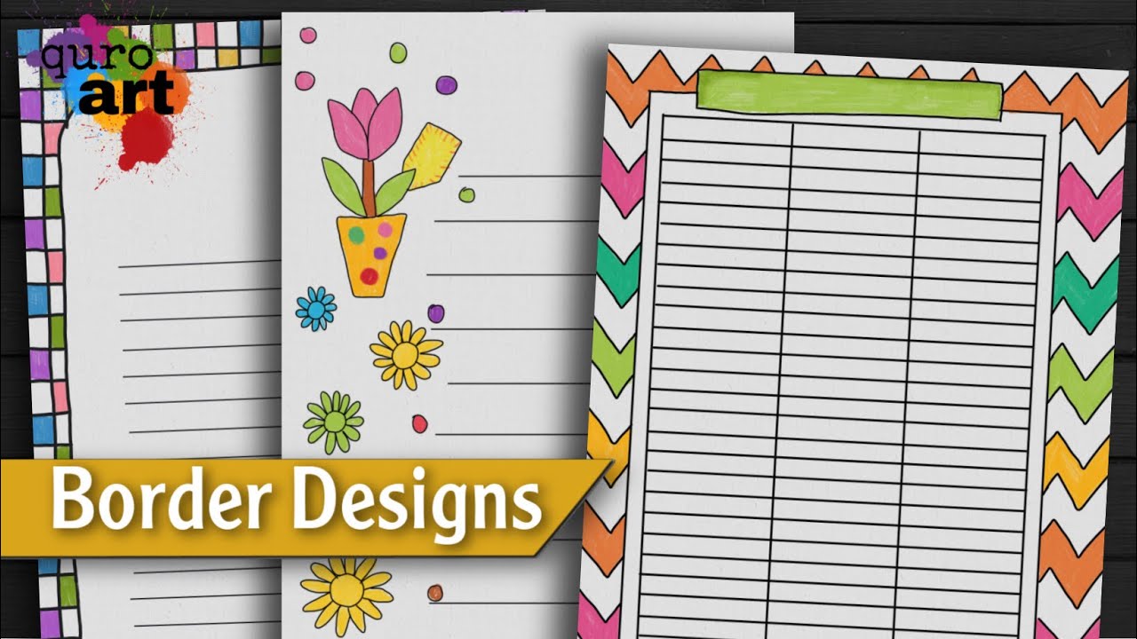 Cute | Border designs on paper | Front Page Design for School Project ...