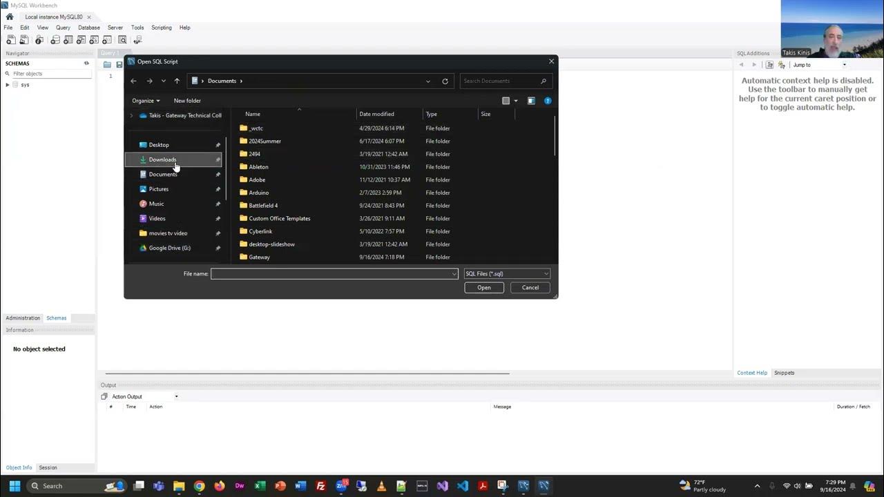 Databases - Unit 1 - MySQL Workbench - Loading a Sample Database (My Guitar Shop) - Fall 2024 ...