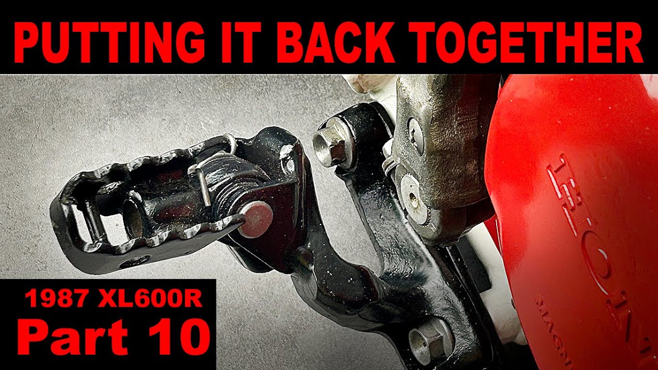 Putting frame parts back onto the 1987 XL600R - YouTube