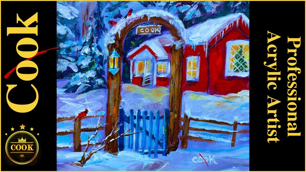 Red House in Winter an Acrylic Painting that is Simple yet Spectacular ...