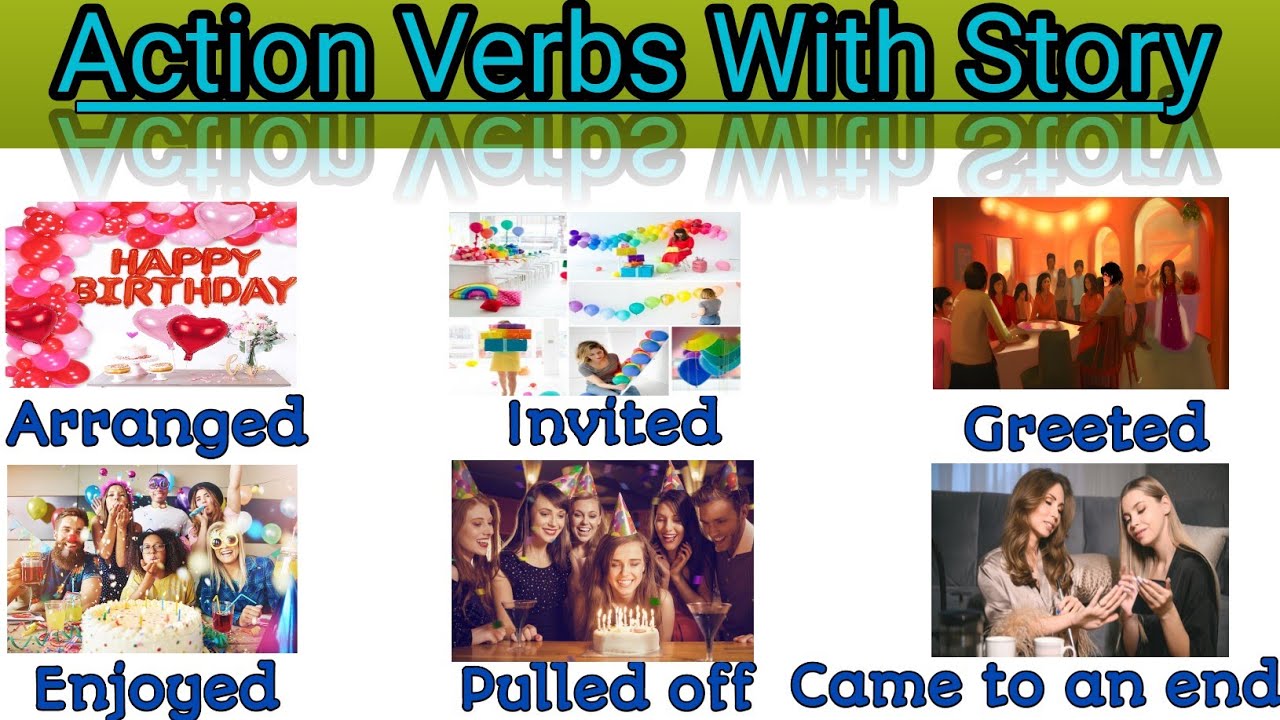 Action Verbs with Story | Action Verbs Vocabulary | Verbs in English ...