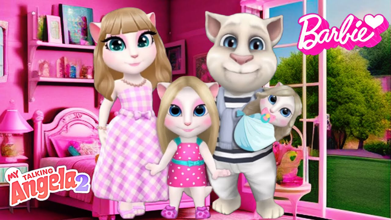 My Talking Angela 2😻 | Angela Barbie And Tom Ken with his Daughters ...