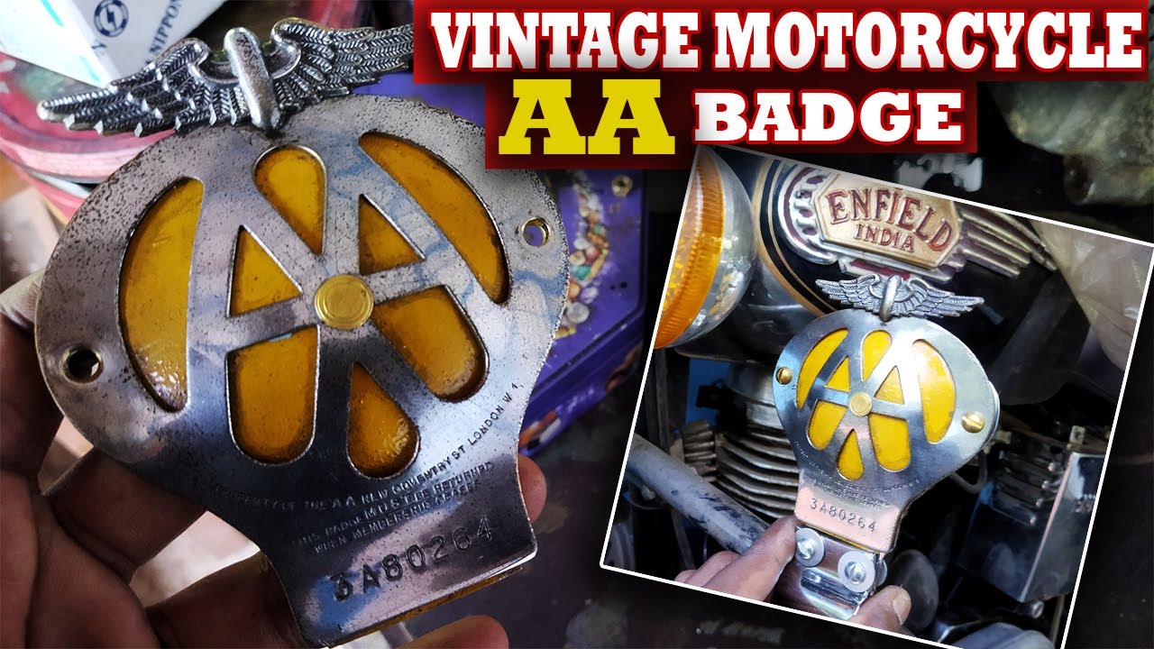 VINTAGE RARE MOTORCYCLE AA BADGE - YouTube