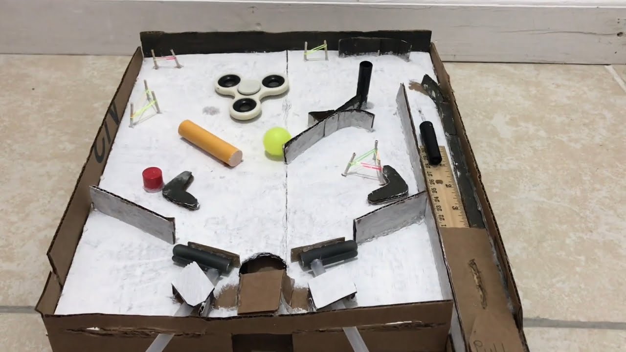 How to make a cardboard pinball machine(v2) - YouTube
