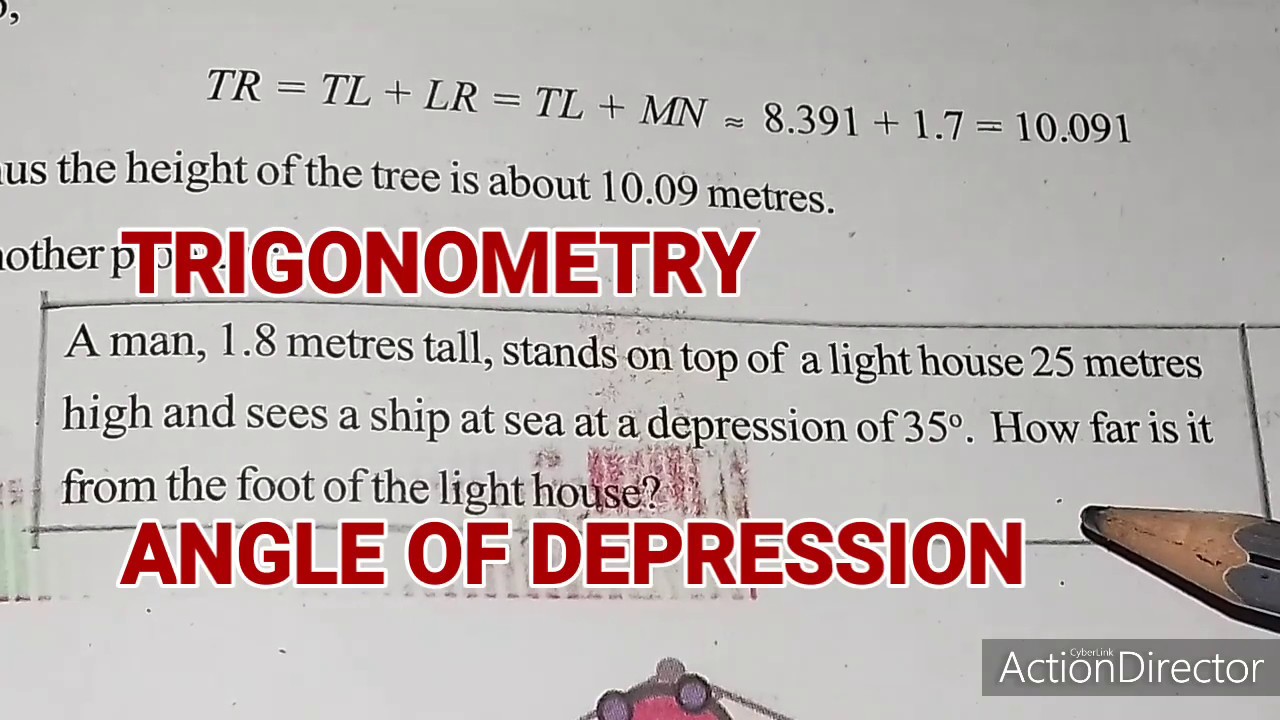 ANGLE OF DEPRESSION (Trigonometry ) - YouTube