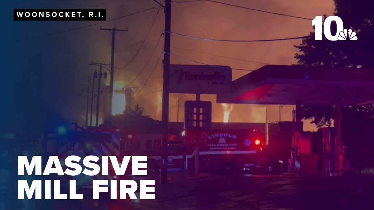 Huge fire consumes Woonsocket mill - YouTube