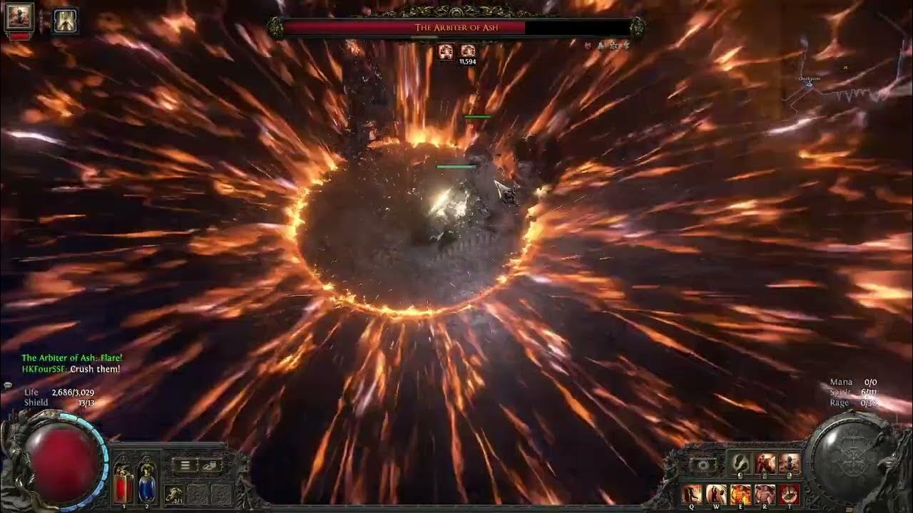 [PoE 2 SSFSC] Warbringer Astral Projection Shockwave Totems vs. The Arbiter of Ash 0 and 1 - YouTube