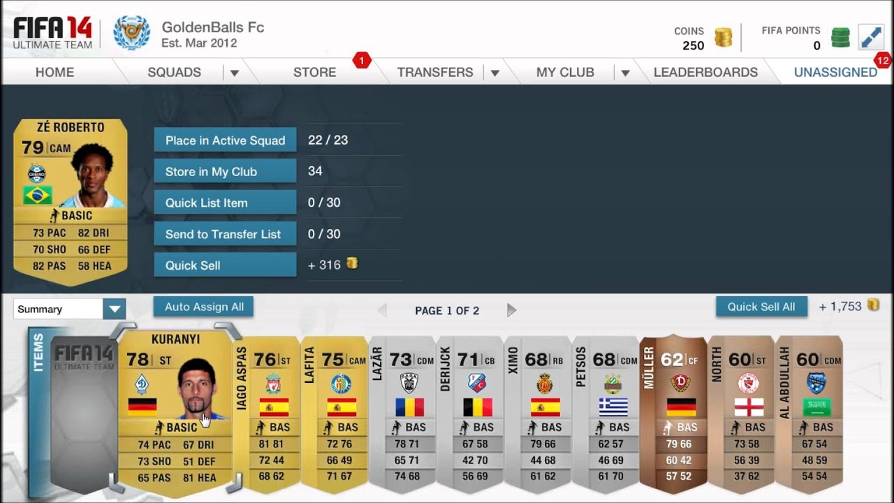 FIFA 14 ULTIMATE TEAM! WEB APP! *Ben* - YouTube