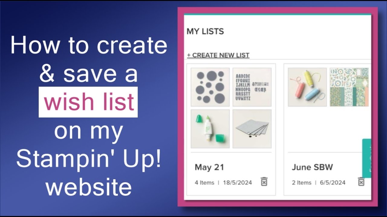 How to create and save a wish list to the Stampin' Up! website - YouTube