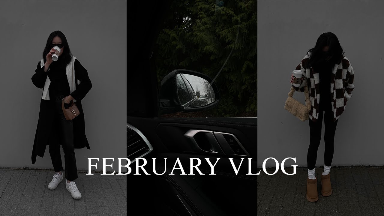 february vlog | working at cafes | casual chic outfit inspo | reading A ...