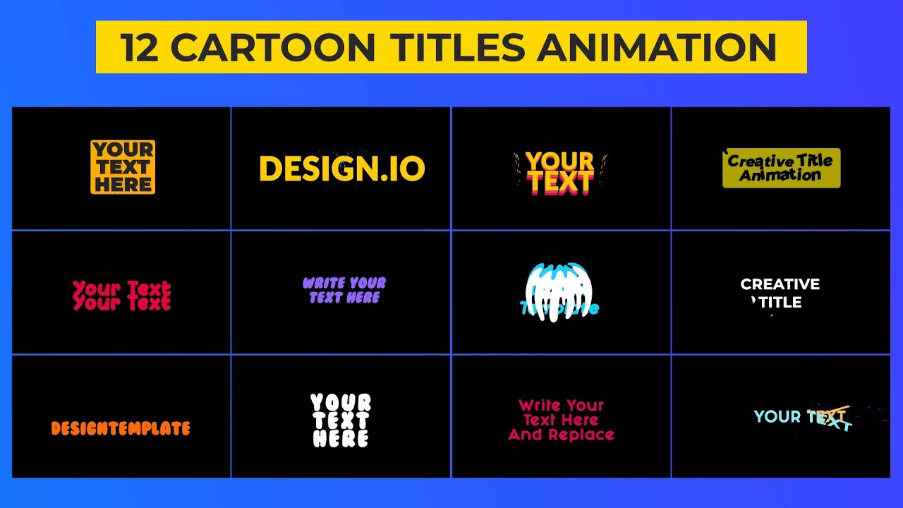 Cartoon Titles Animation After Effects Template - YouTube