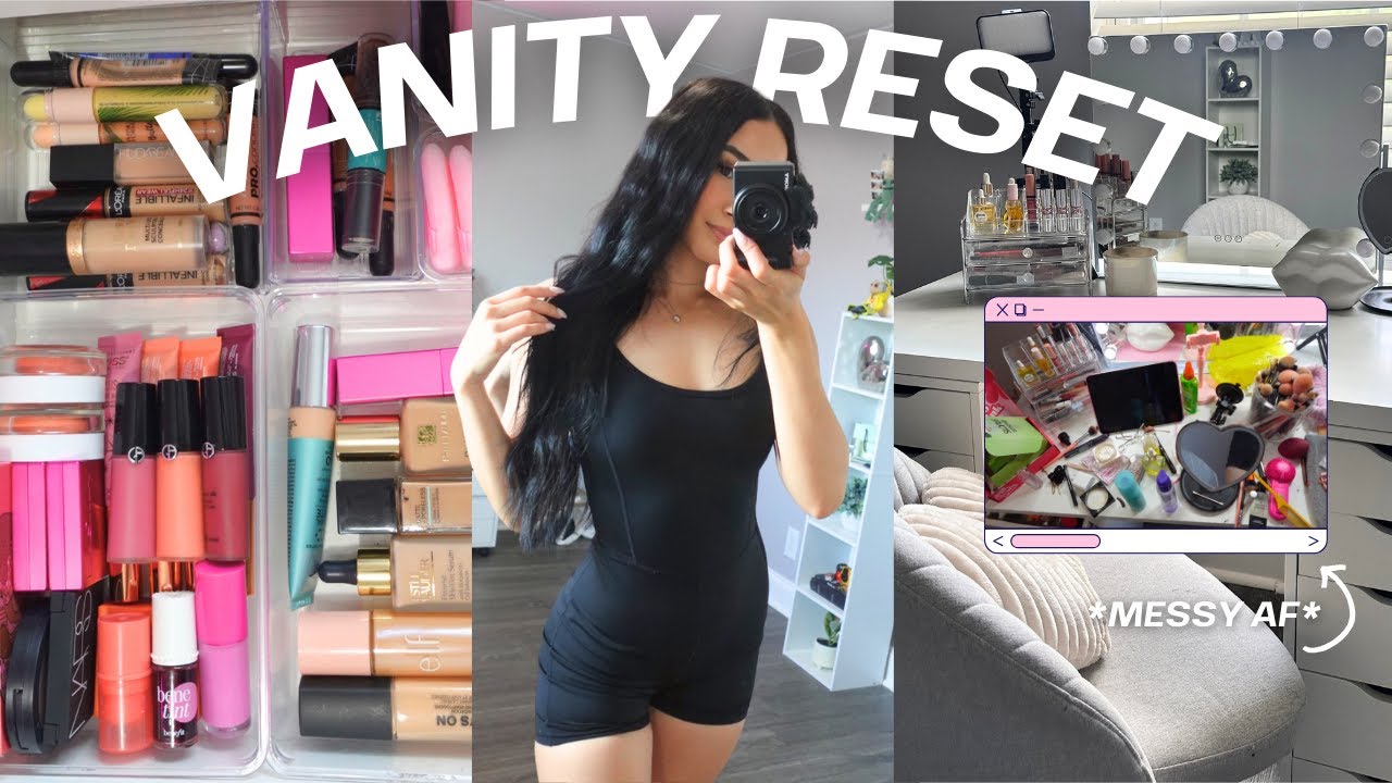 deep cleaning + re-organizing my vanity! *MESSY AF* - YouTube