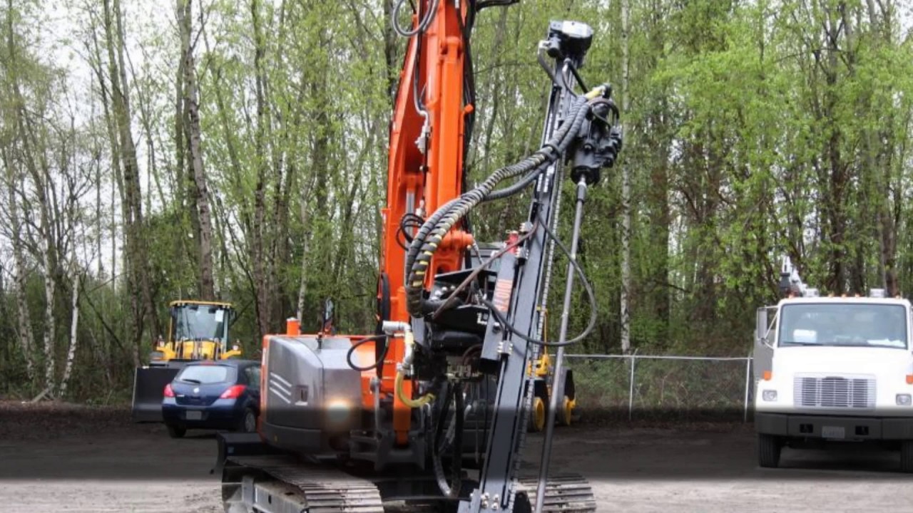 Excavator Drill Attachment For Your Current Excavating Machinery - YouTube