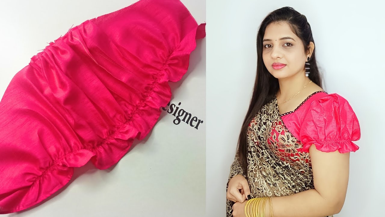 Puff elastic Sleeve cutting and stitching | Elastic Puff Sleeves design ...