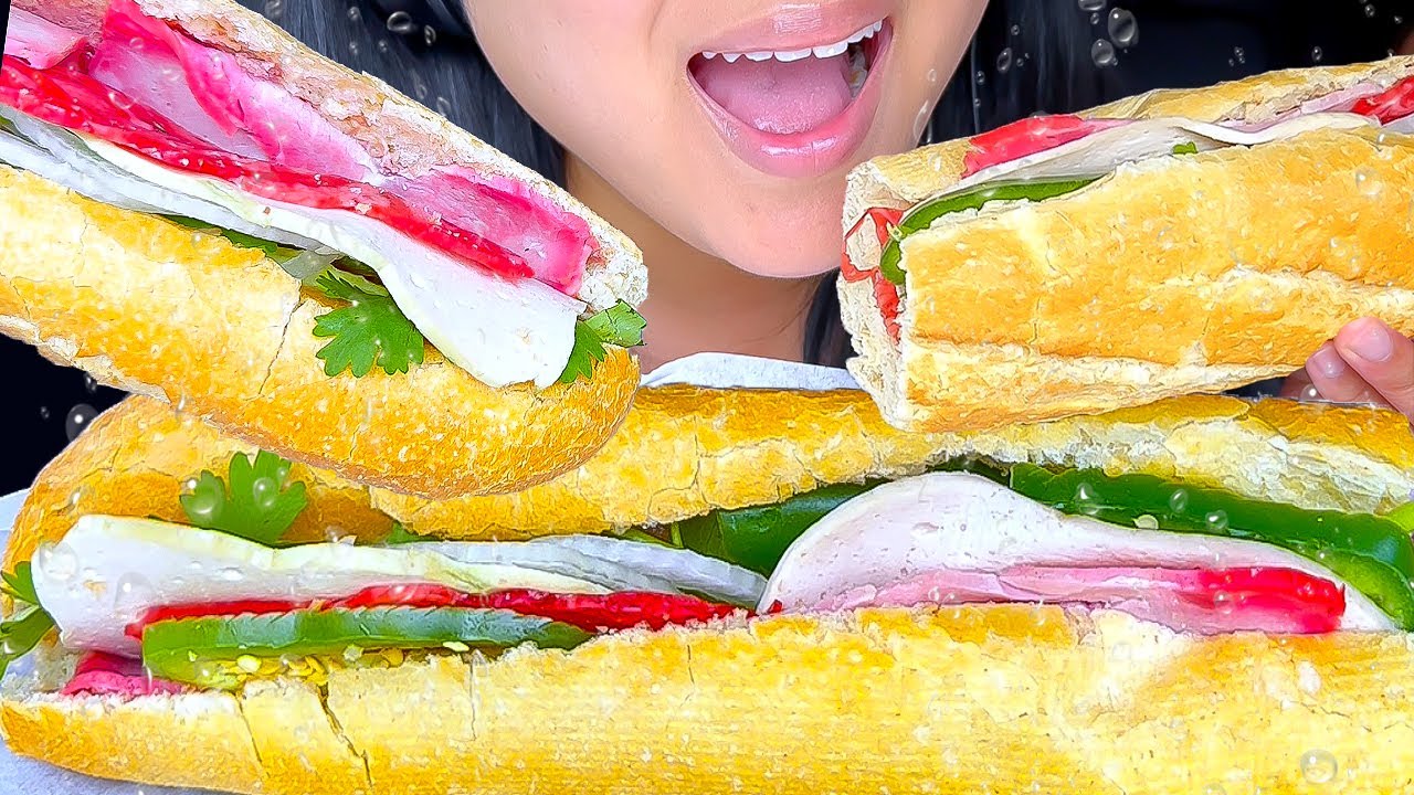 ASMR Sandwiches, Heavy Rain Sounds & Ice Crunching (Eating Sounds) ASMR ...