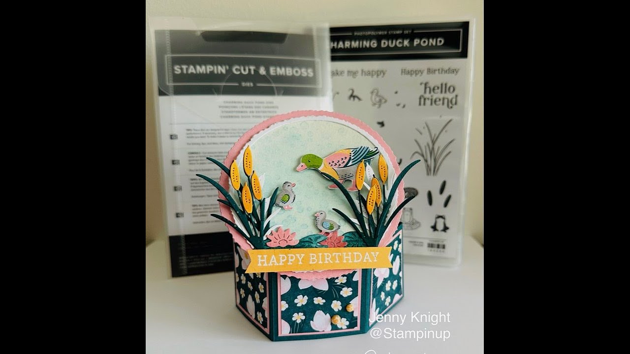 Pop Up Hexagon Card! Featuring Charming Duck and Pond Bundle! - YouTube
