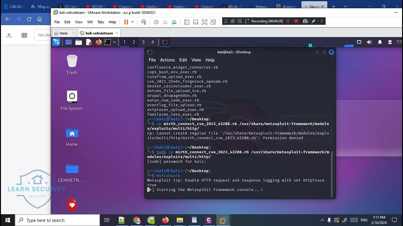 Hướng Dẫn Cài Đặt Metasploitable 0 P4 Bổ Sung Mã Khai Thác Cho Metasploit Và Exploit Mirth ...