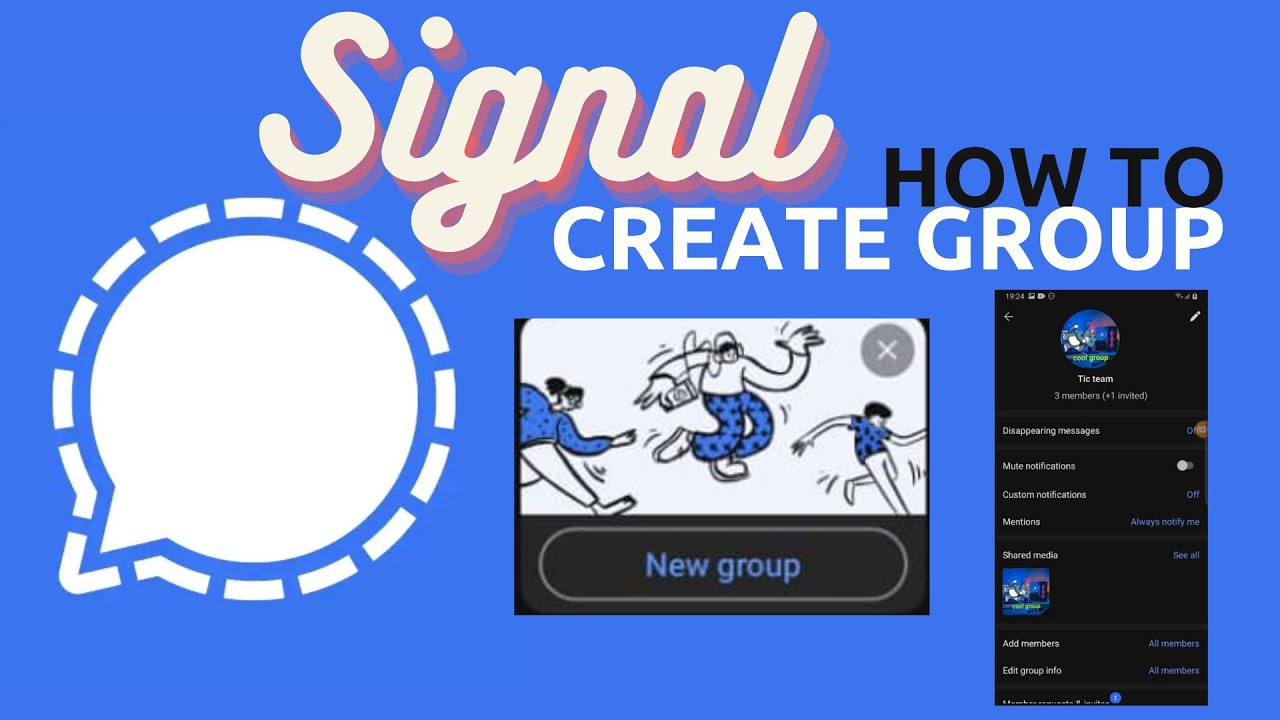 How to create group on signal private messaging app - YouTube