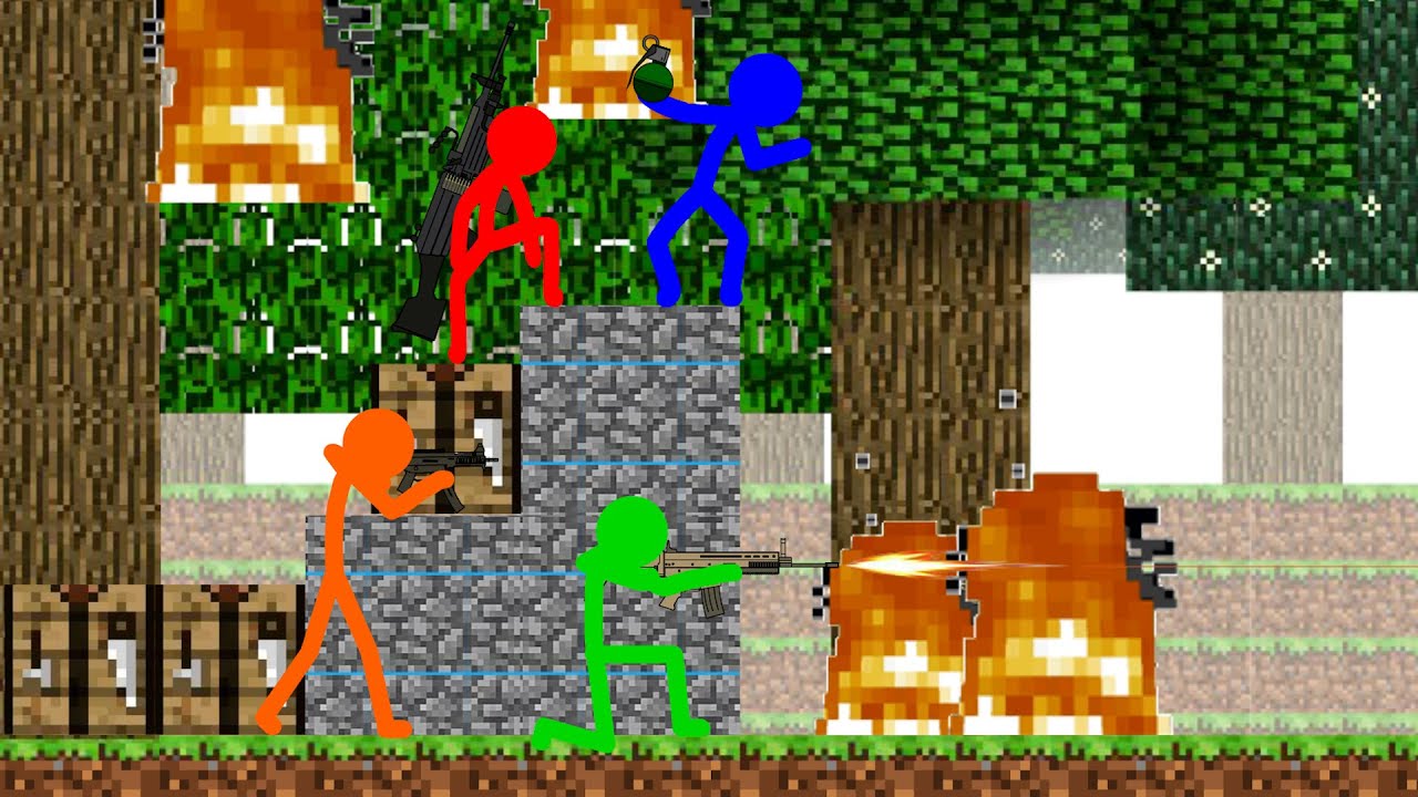 Animated Stickman VS Minecraft and Shooting Game Part 4 - YouTube