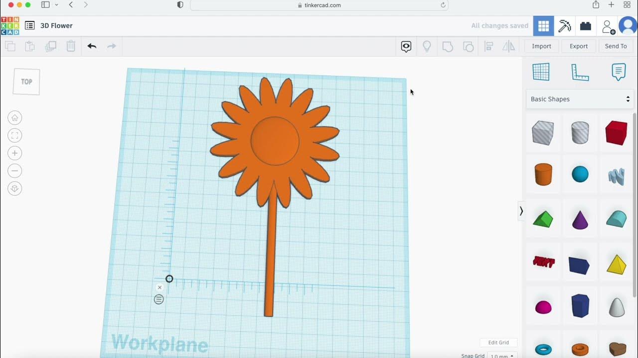How to create a 3D flower on Tinkercad - YouTube