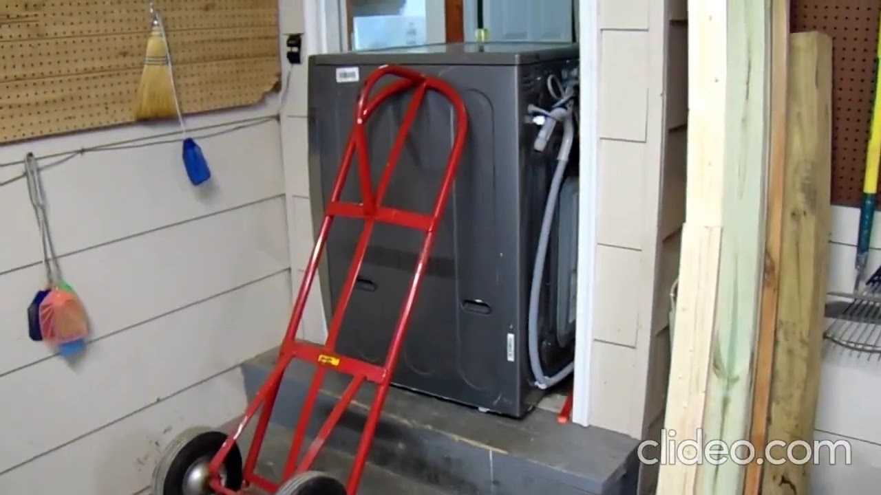 HEAVY FRONT LOADER WASHER (1 Person) LIFT UP STEPS - YouTube
