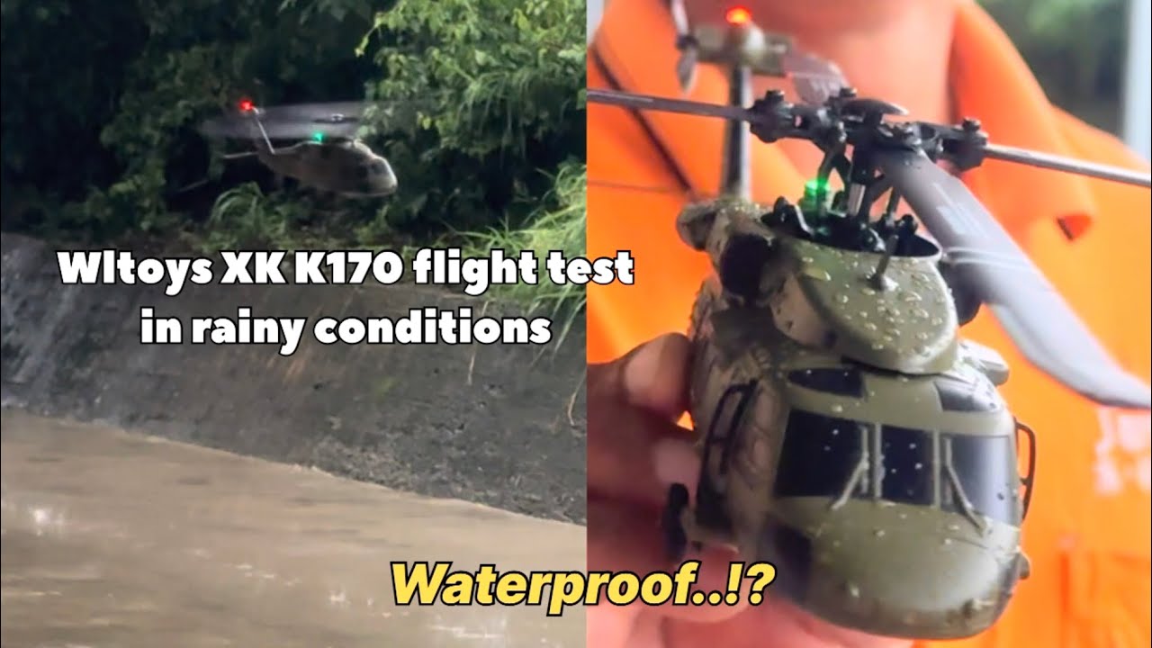 Wltoys K170 flight test in rainy conditions!! - YouTube