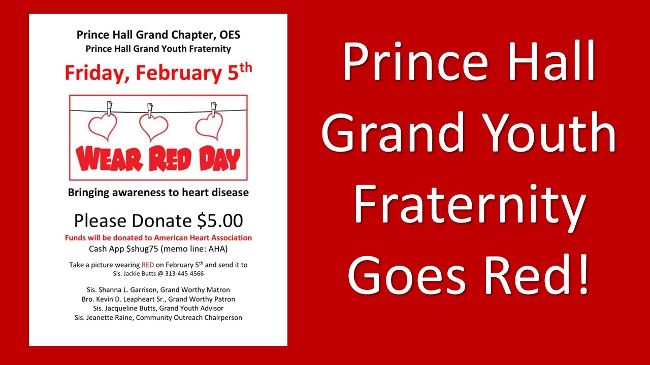 Prince Hall Grand Youth Fraternity Goes Red - YouTube