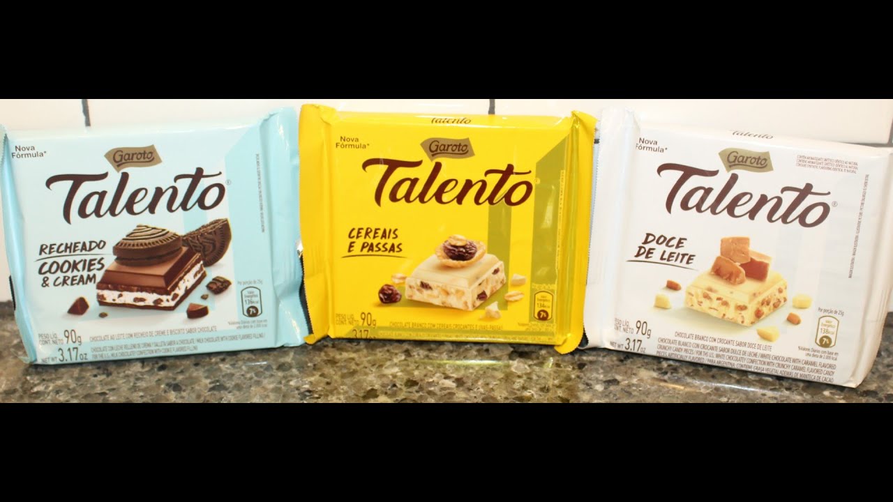 Garoto Talento Milk Chocolate with Cookie, White Chocolate: with Cereal ...
