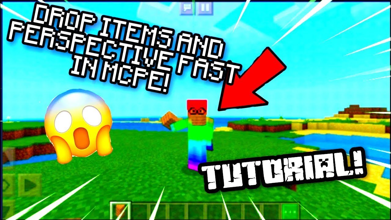 HOW TO DROP ITEMS AND PERSPECTIVE FAST IN MCPE! l Minecraft PE l ...