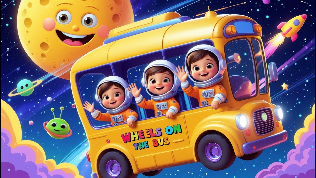 Wheels on the Bus - Space Adventure 🚀 | Fun Nursery Rhyme for Kids ...