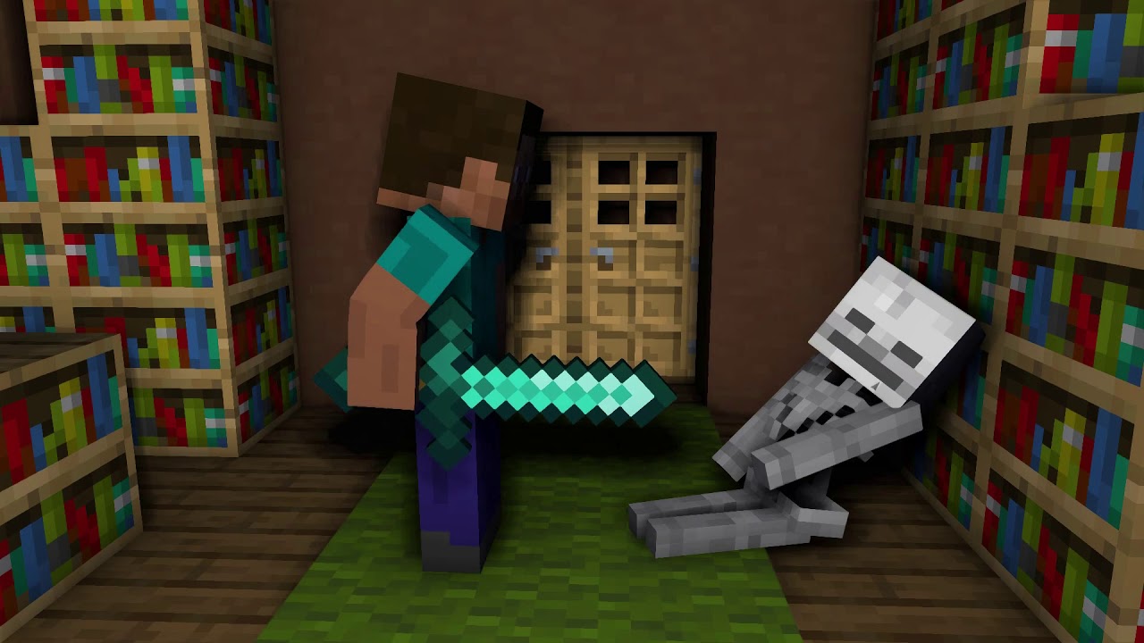 steve vs skeleton animation - YouTube