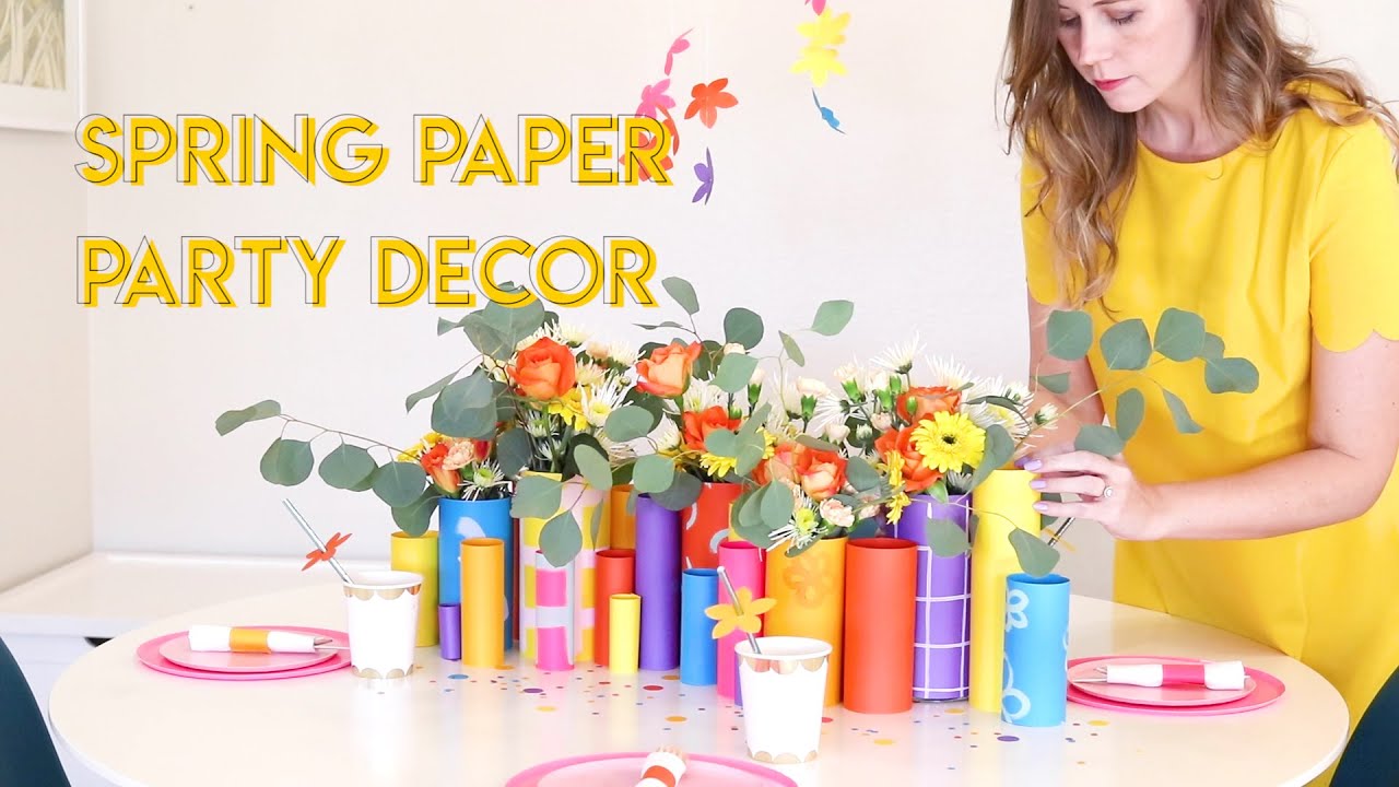 Colorful DIY Paper Party Decor for a Spring Get-Together! - YouTube