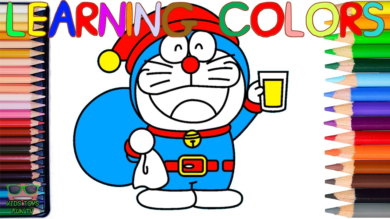 Doraemon - Coloring page for Kids - Learn Colors - YouTube