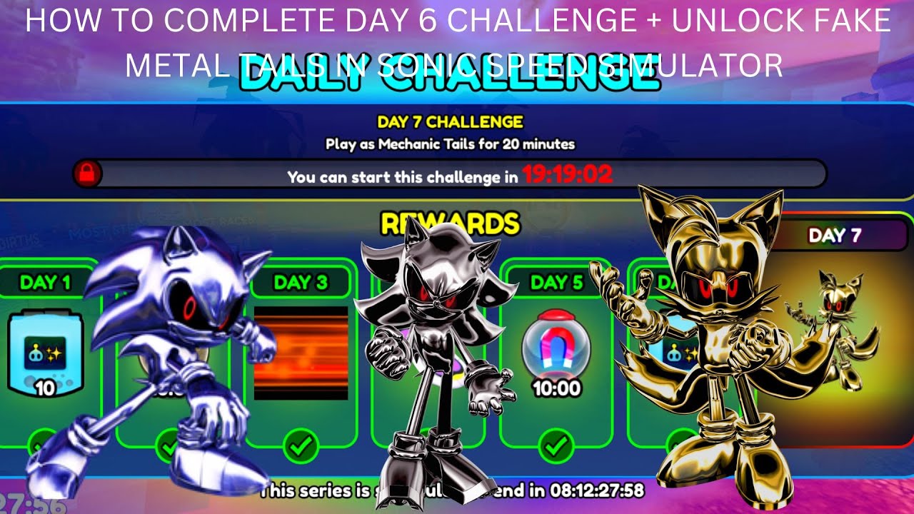 HOW TO COMPLETE DAY 6 CHALLENGE + UNLOCK FAKE METAL TAILS IN SONIC ...