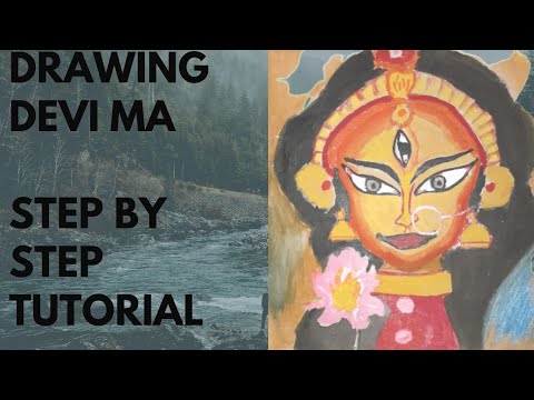 Acralic colour devi painting | easy drawing idea drawing devi ma | देवी ...