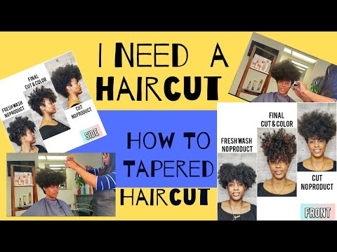How To Cut Natural Hair into Tapered Cut | Big Chop Mizani Aircut - YouTube
