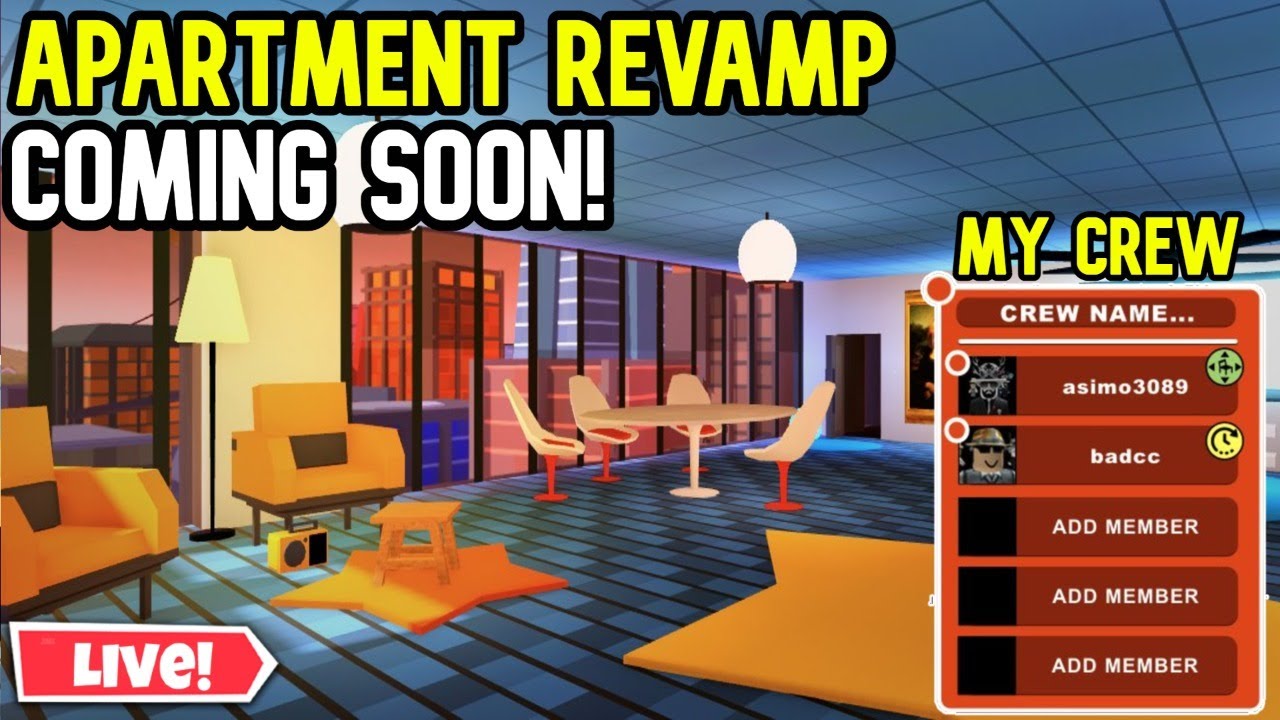 🔴[LIVE ] NEW Revamp Apartment , Crew coming soon - New robbery I Roblox ...