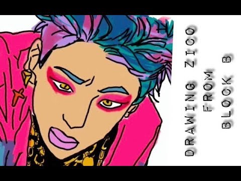 Drawing Zico from block b||fanart - YouTube