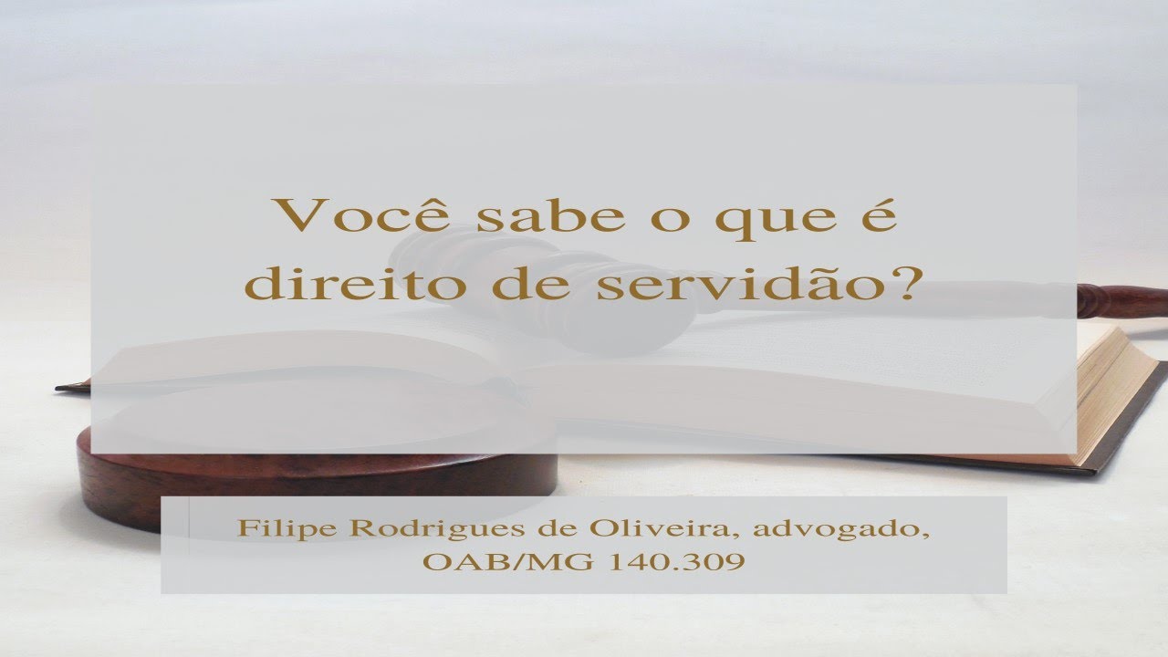 Você sabe como funciona o direito real de servidão? - YouTube