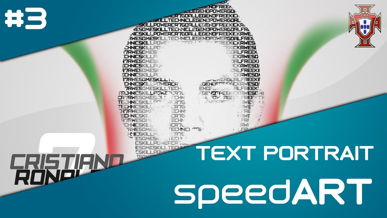 [speedART] Cristiano Ronaldo - text portrait - YouTube