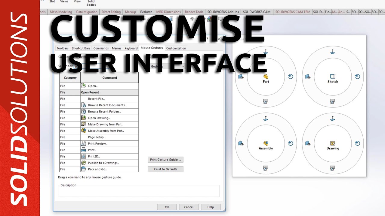 Customising User Interface in SOLIDWORKS - YouTube