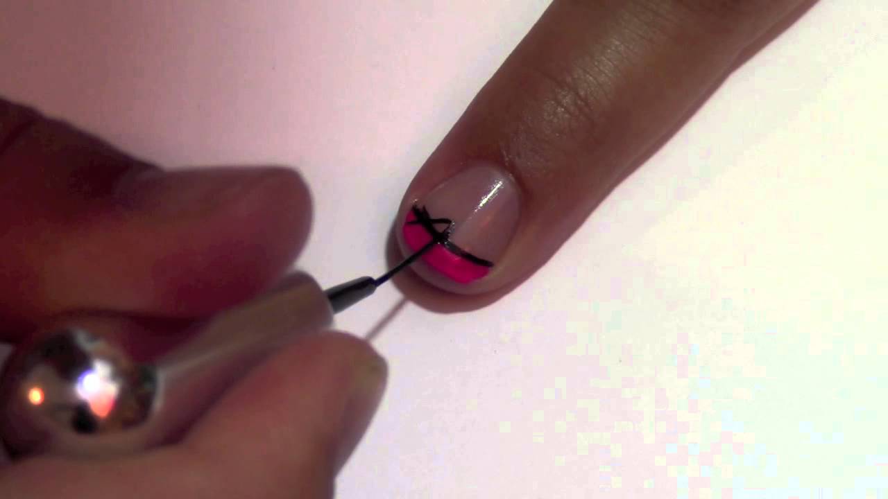 Fancy French Tip Bow Nail Art - YouTube