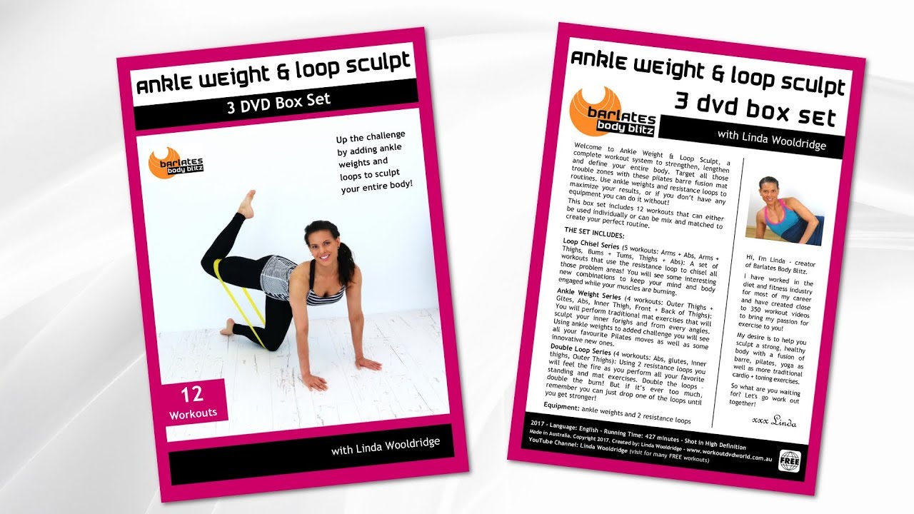 BARLATES BODY BLITZ Ankle Weight and Loop Sculpt 12 Workout BOX SET ...