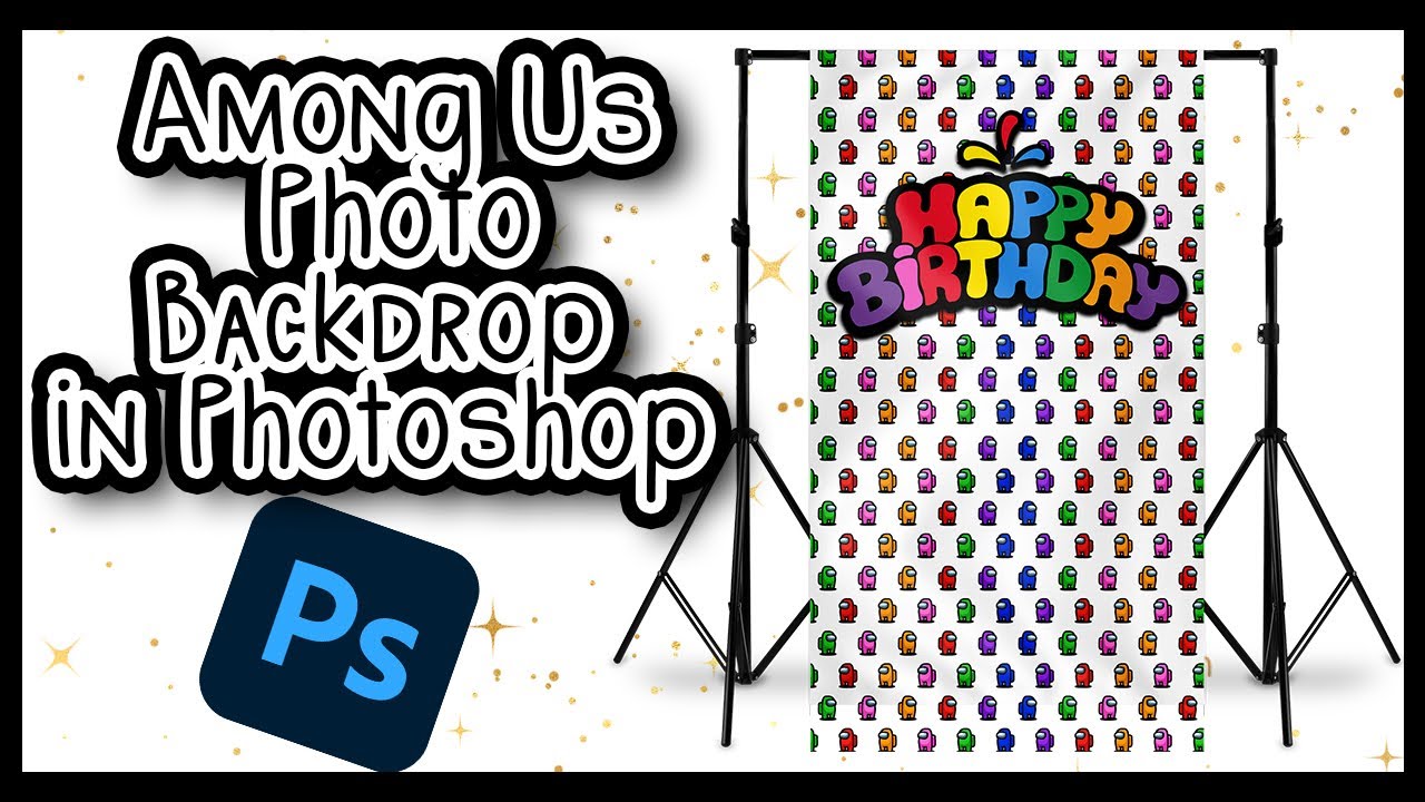 How to Design a Photo Backdrop | Photoshop | Among Us Themed - YouTube