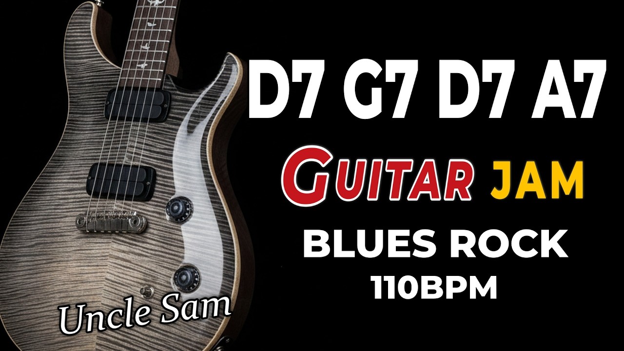 D7 G7 D7 A7 Backing Track | 110 BPM | D Blues Jam Track | Blues Rock ...