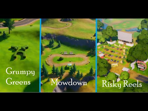Visit Grumpy Greens, Mowdown, and Risky Reels - Fortnite - YouTube
