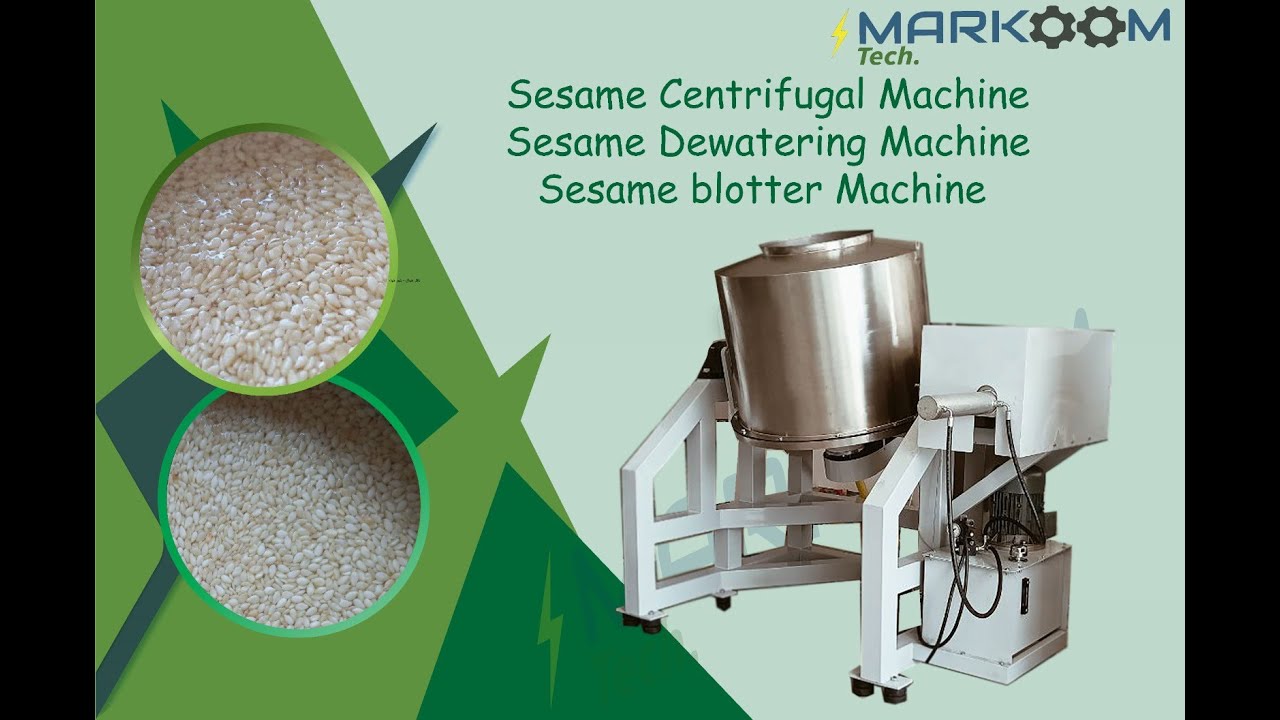 Sesame Blottering Machine - Sesame Dewatering Machine - YouTube