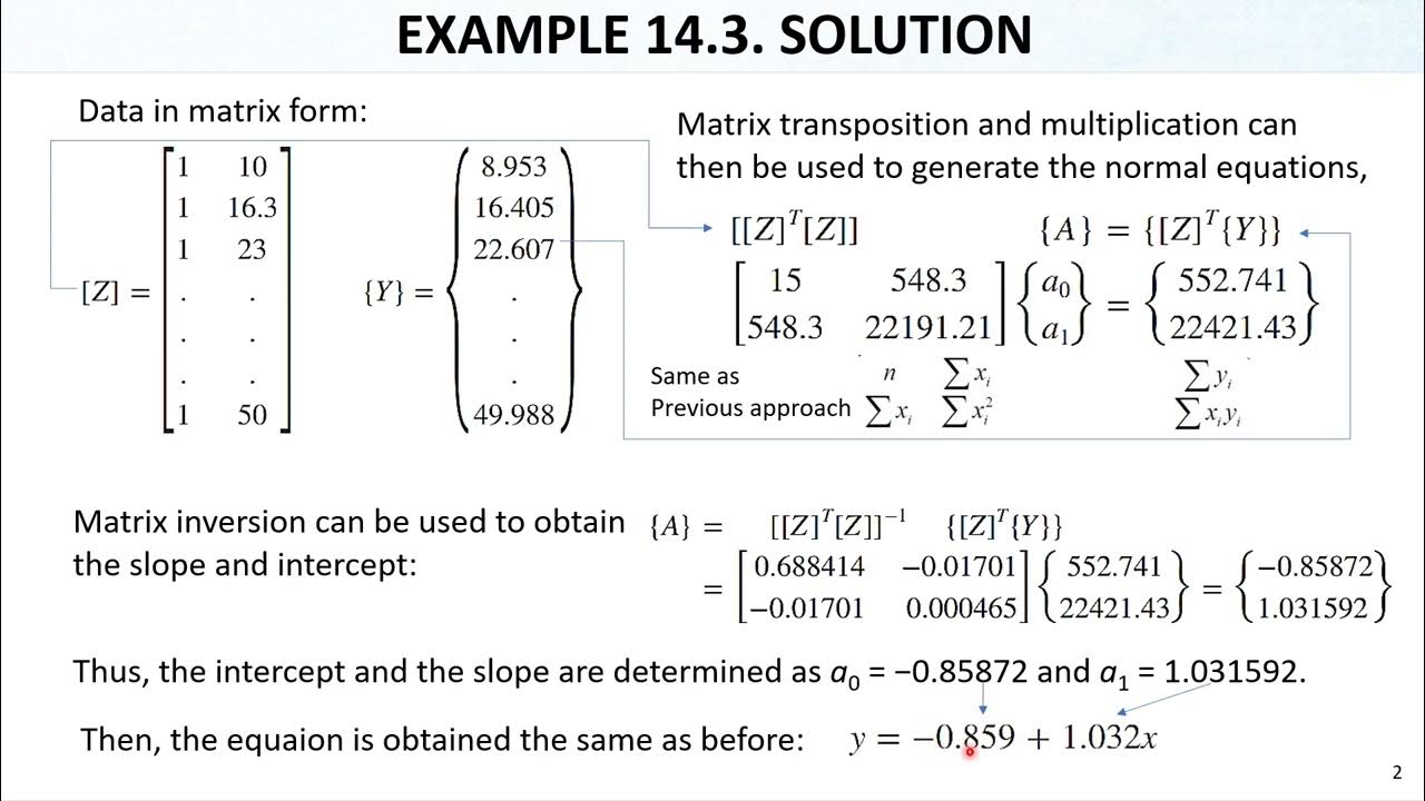 Numerical Methods Lec33 Ch14 Nonlinear Regression3 General Regression - Confidence Interval ...