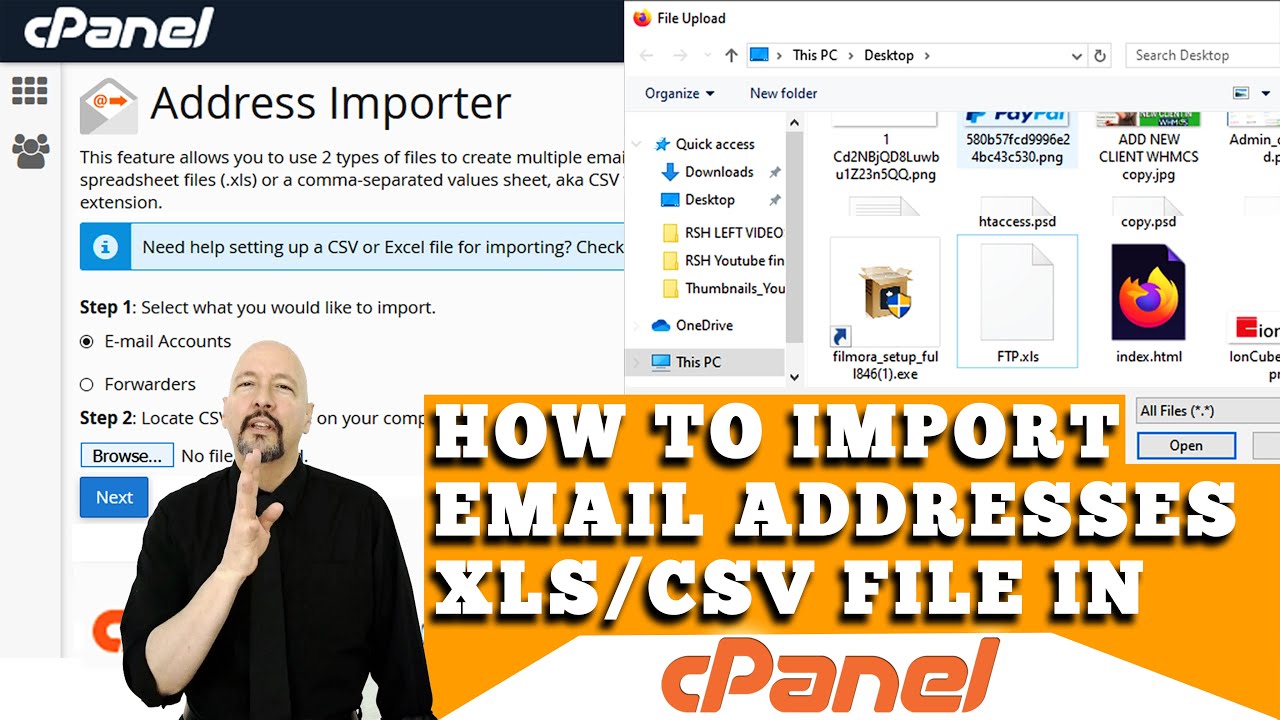 HOW TO IMPORT EMAIL ADDRESSES FROM XLS CSV FILE INTO CPANEL STEP BY how-to-import-email-addresses-from-xls-csv-file-into-cpanel-step-by