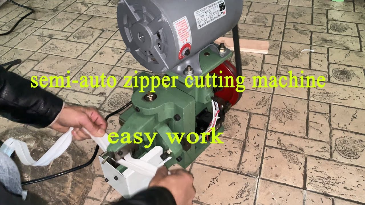 semi auto zigzag cutting zipper machine #zippermachine - YouTube